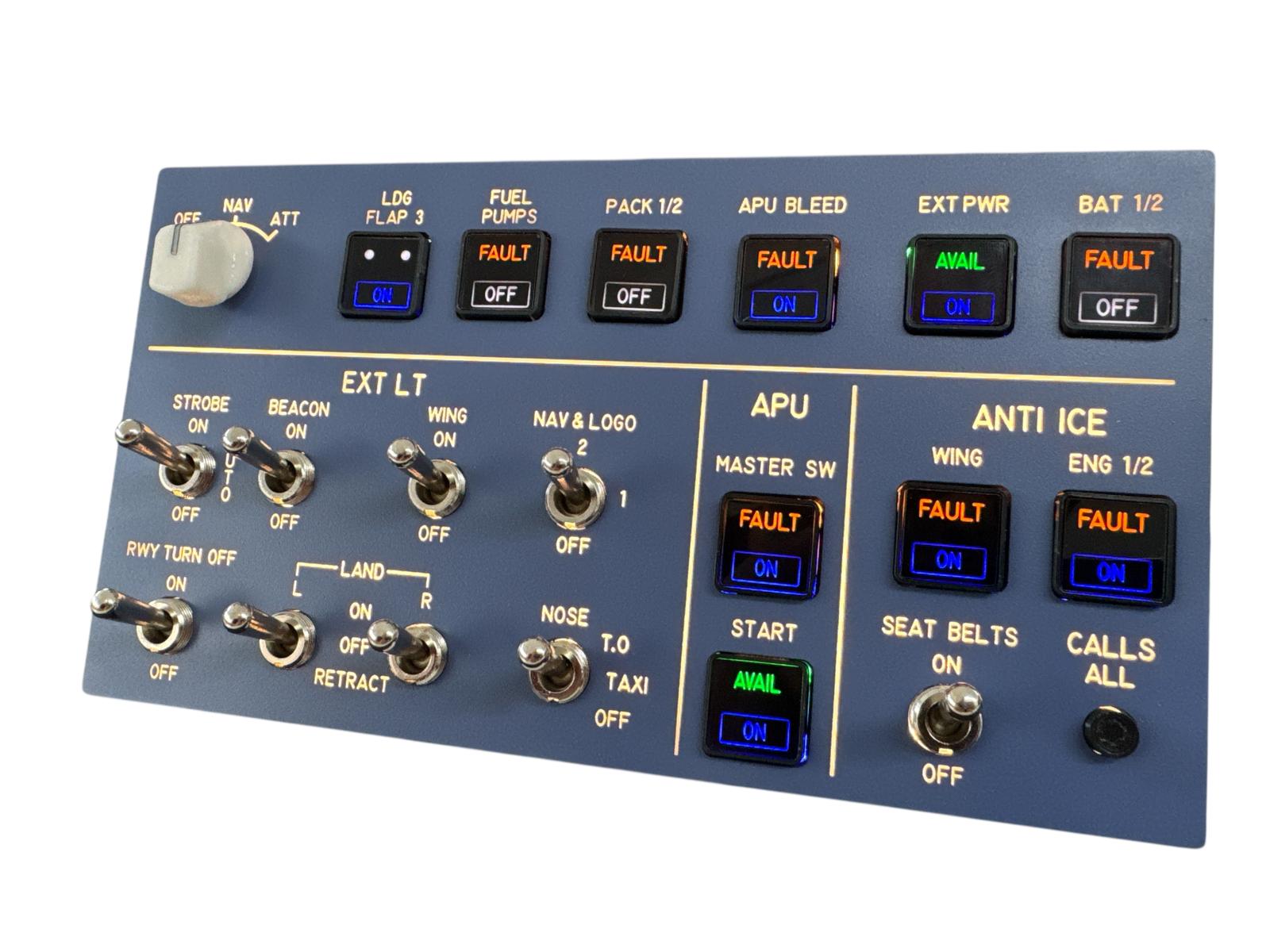 Ultra Compact A32X Overhead Panel - Core Flight Technologies
