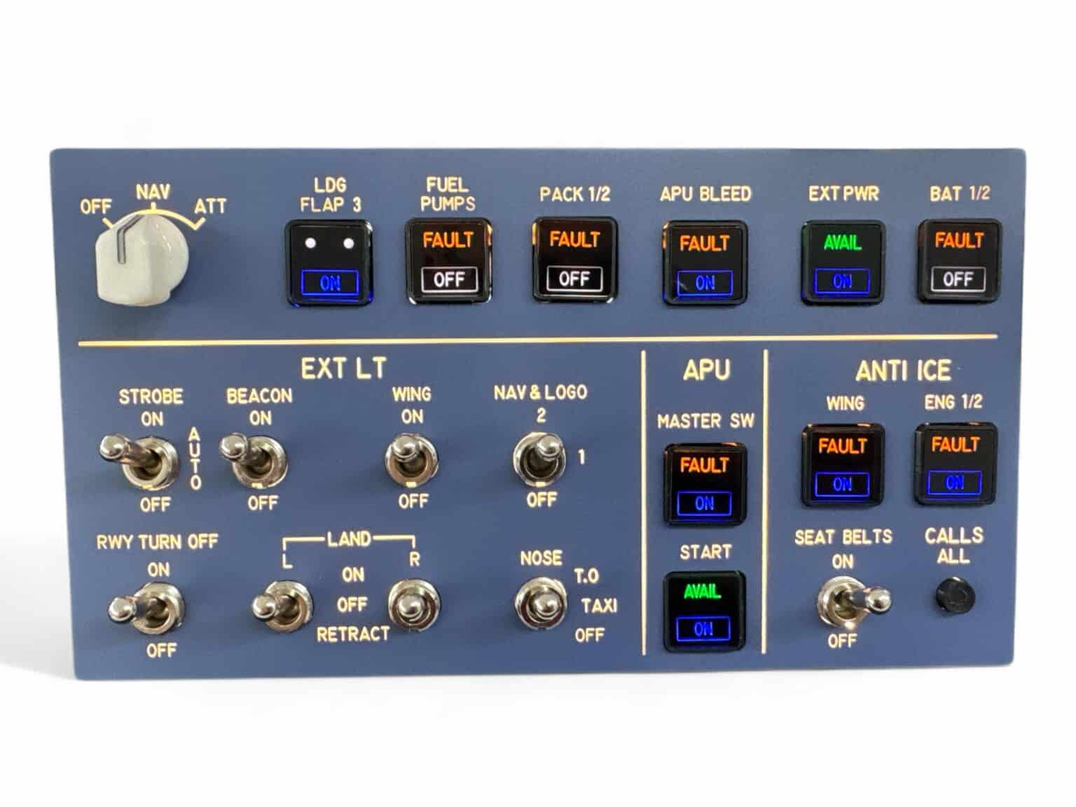 Ultra Compact A32X Overhead Panel - Core Flight Technologies